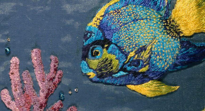 10 embroidered works of art that showcase the beauty of the ocean ...