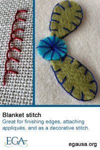 Blanket stitch: A decorative stitch that's great for finishing edges ...