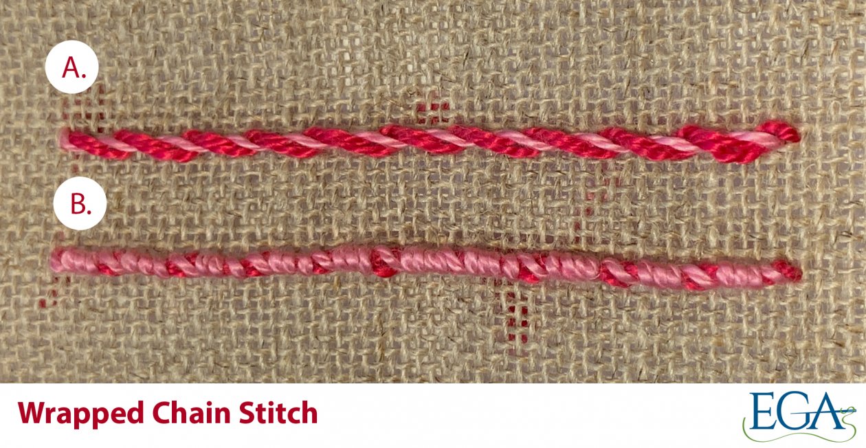 Wrapped Chain Stitch: Taking the chain stitch to the next level | EGA
