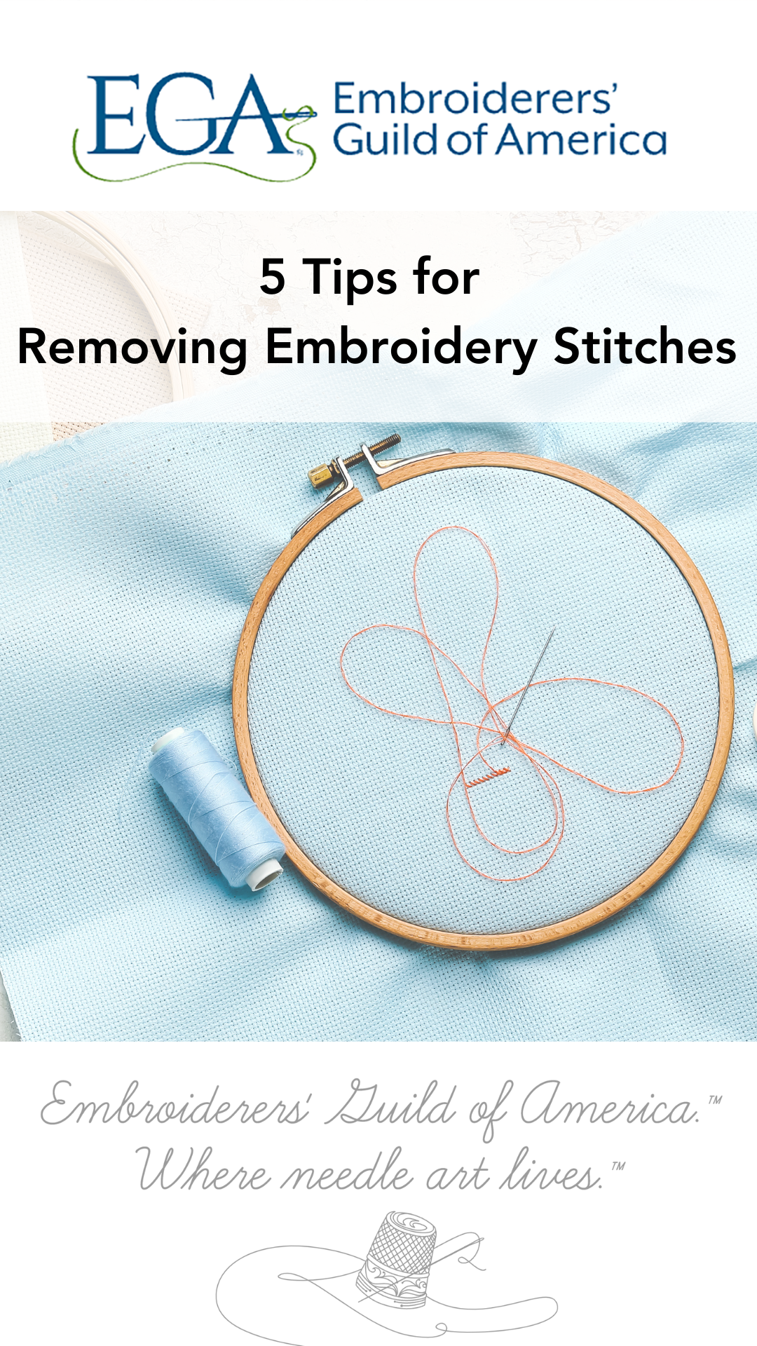 5 Tips for Removing Embroidery Stitches | Embroiderers’ Guild of America