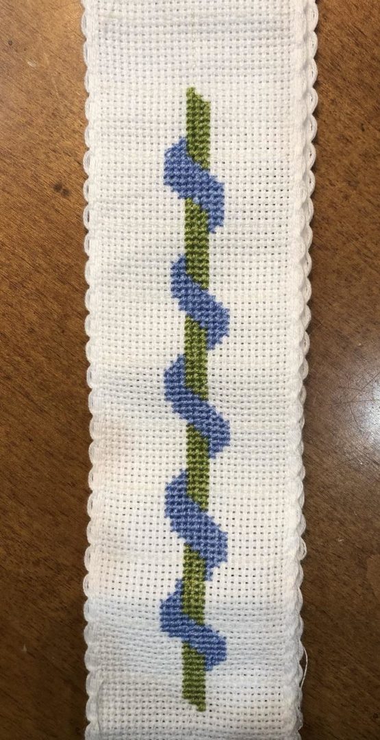 Wrapped Vine Bookmark - Rosena Disery 1820 | Embroiderers’ Guild of America