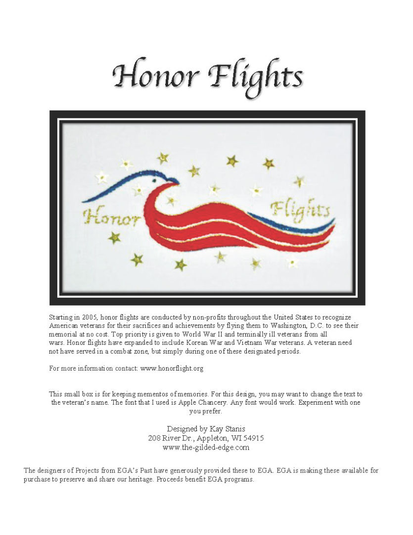 Honor Flights by Kay Stanis | Embroiderers’ Guild of America