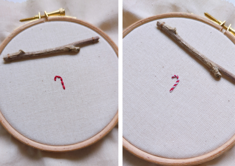 Guest Post: Candy Cane Branch Embroidery Project by The Gingham Fox ...